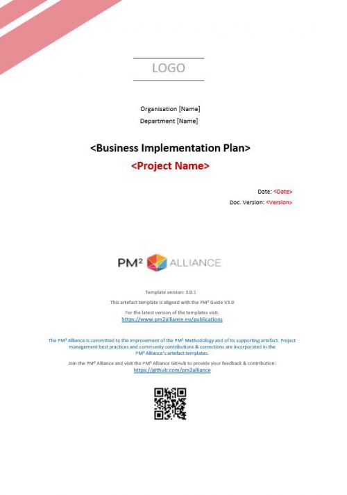 Business Implementation Plan - PM².guide